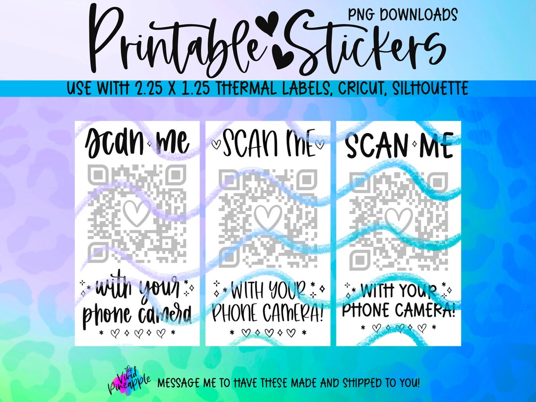 PNG Sticker Download - Scan Me - QR Code Sticker - Thermal Printer ...