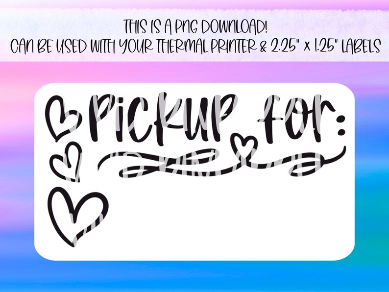 PNG Sticker Download Pickup for thermal Printer Label - Etsy