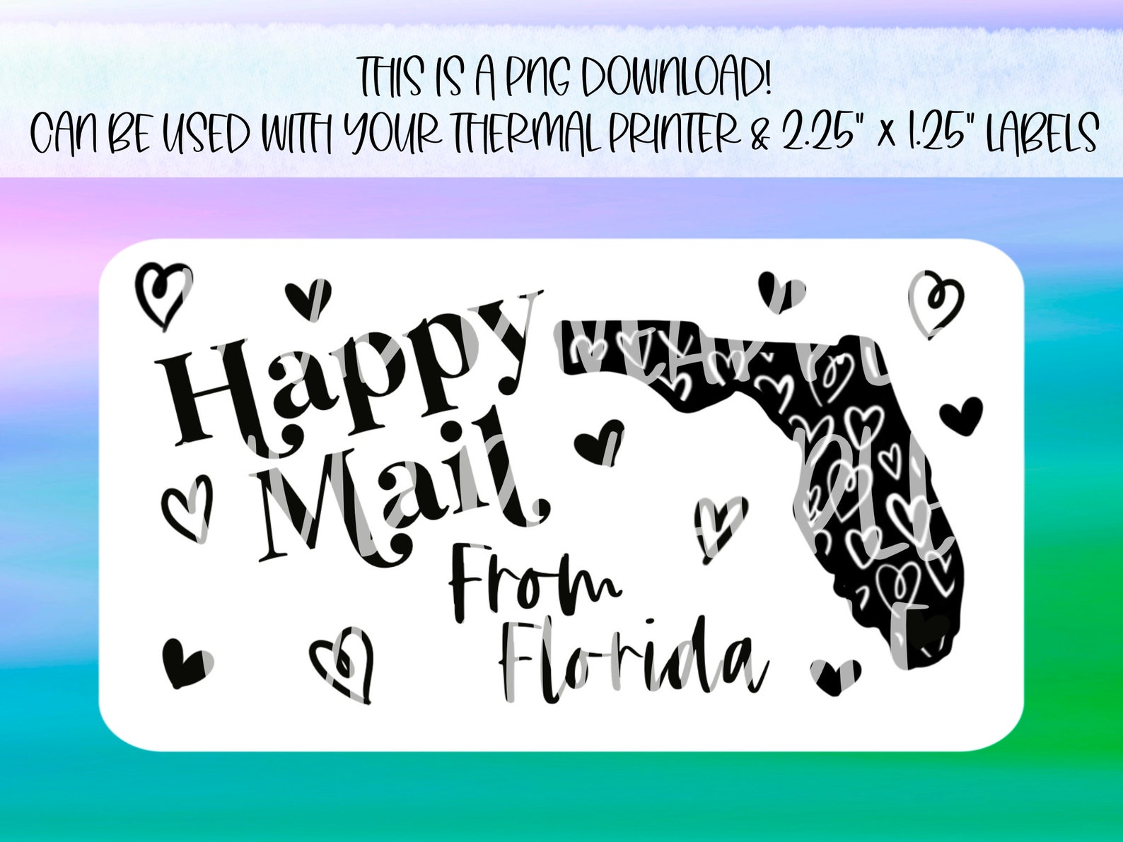 PNG Sticker Download Happy Mail From Florida Hearts - Etsy