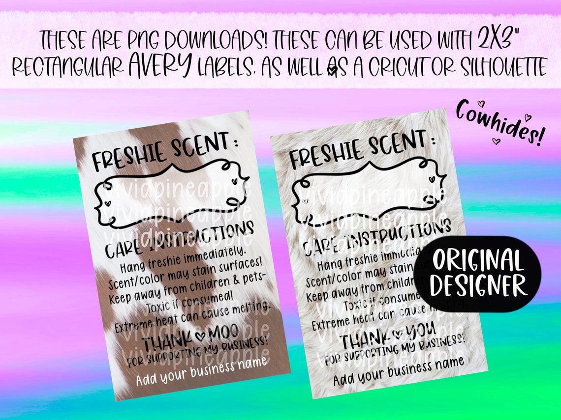 PNG Sticker Downloads Freshie Scent & Care Cards/stickers - Etsy