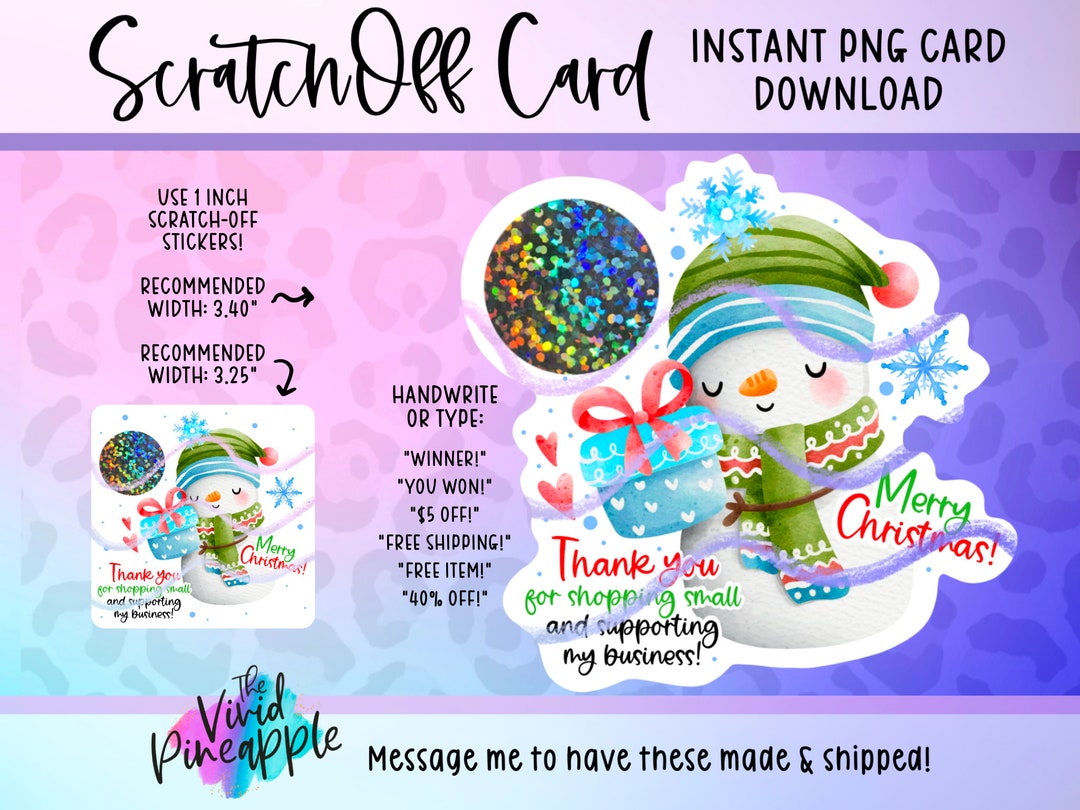 PNG Card Download Christmas Snowman Scratch & Win Card Design Scratch ...