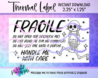 Fragile Handle With Care, PNG Sticker Download, Thermal Printer Label ...