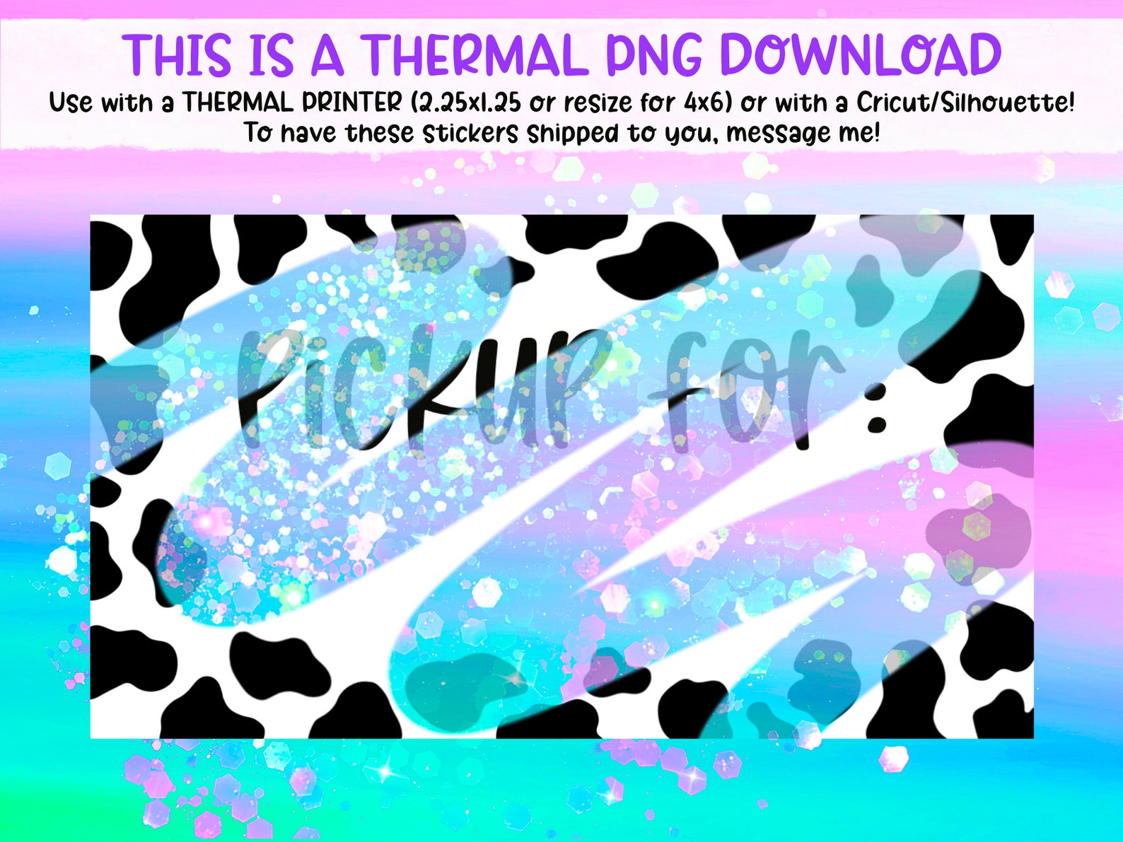 PNG Sticker Download - Cow Print Pickup for Sticker - Order for ...