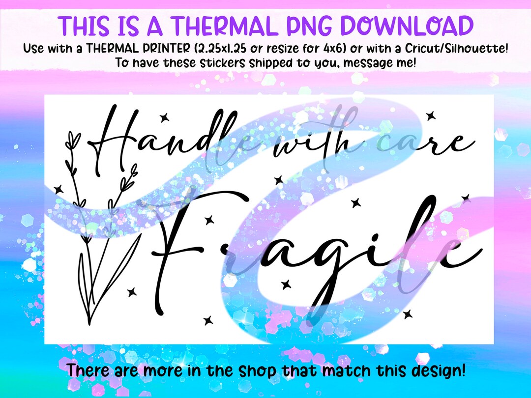 PNG Sticker Download Fragile Handle With Care Thermal Printer Label ...