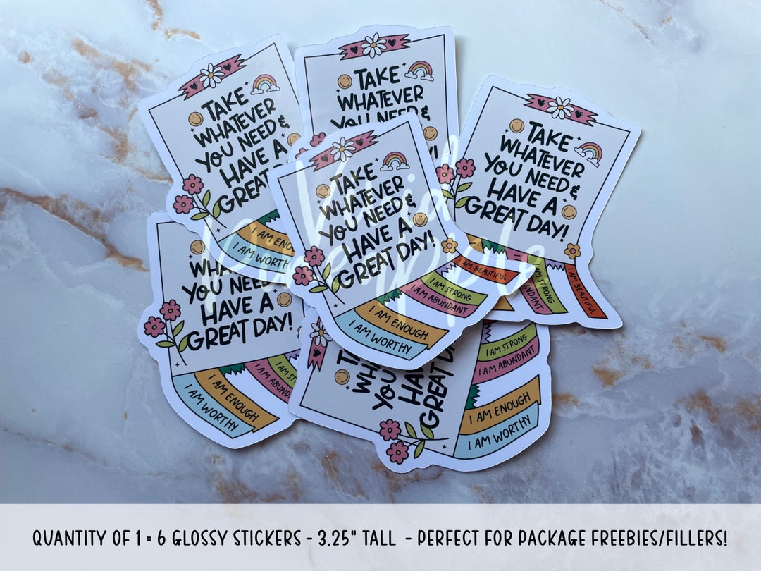 6 Large 3" Take What You Need Stickers - Small Business Fillers ...