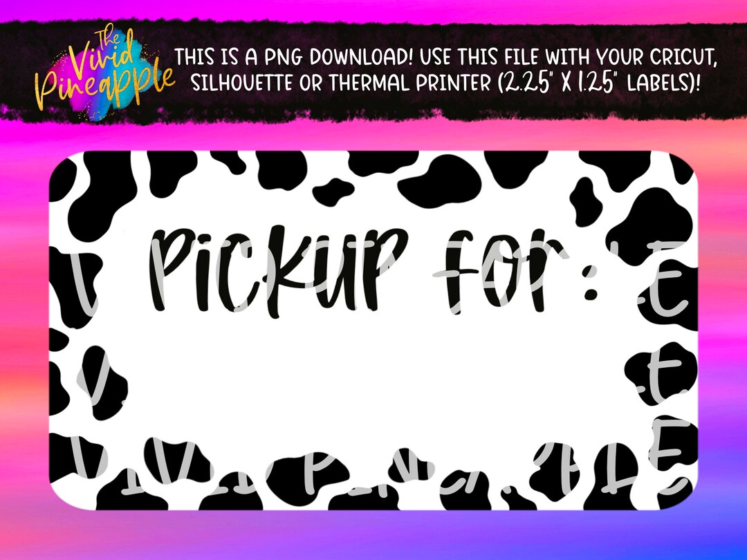 PNG Sticker Download Cow Print Pickup for Sticker Order - Etsy
