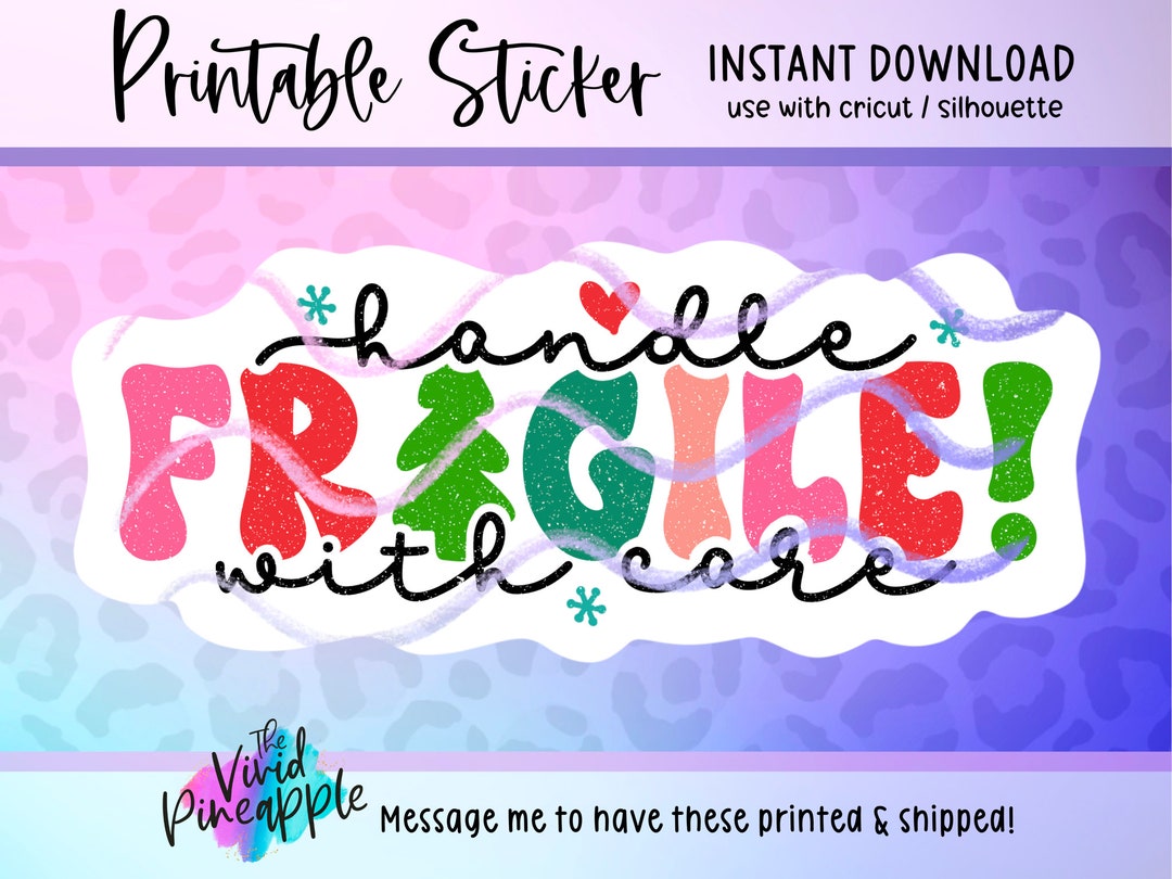PNG Sticker Download - Fragile! Handle With Care - Christmas Fragile ...