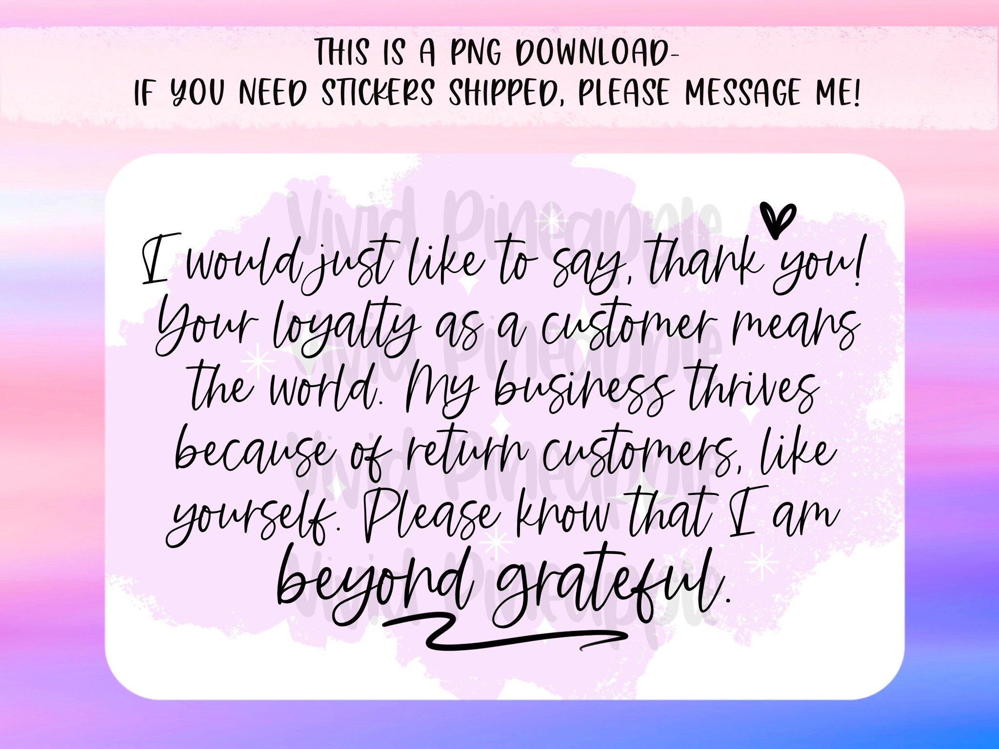 PNG Sticker Download Loyal Customers Thank You Sticker - Etsy