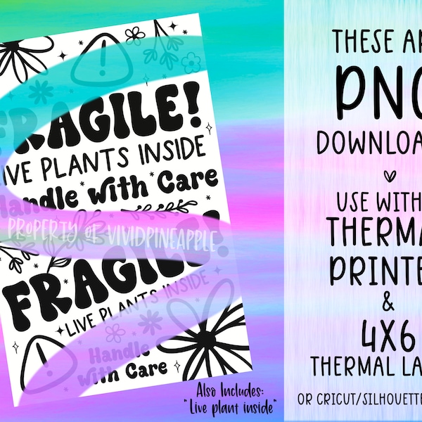 Fragile Live Plant Labels - Etsy
