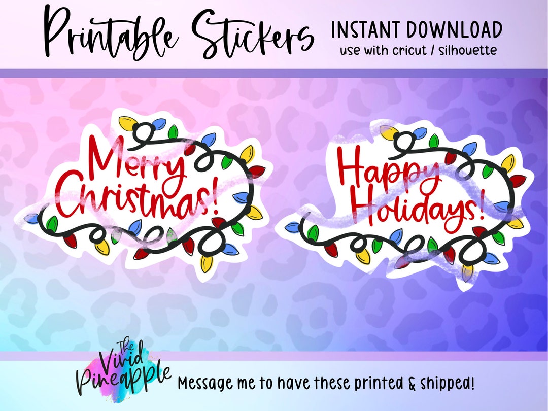 PNG Sticker Downloads - Merry Christmas Sticker - Happy Holidays ...