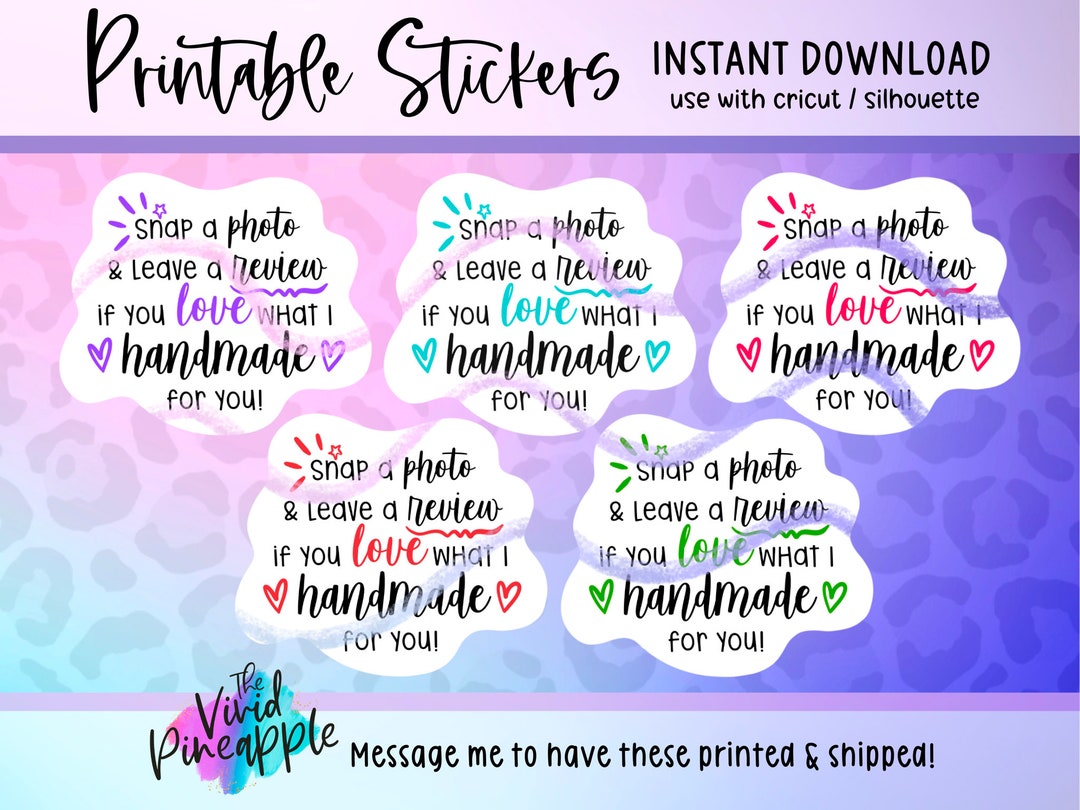 PNG Sticker Downloads - Snap Tag Review Stickers - Handmade for You ...