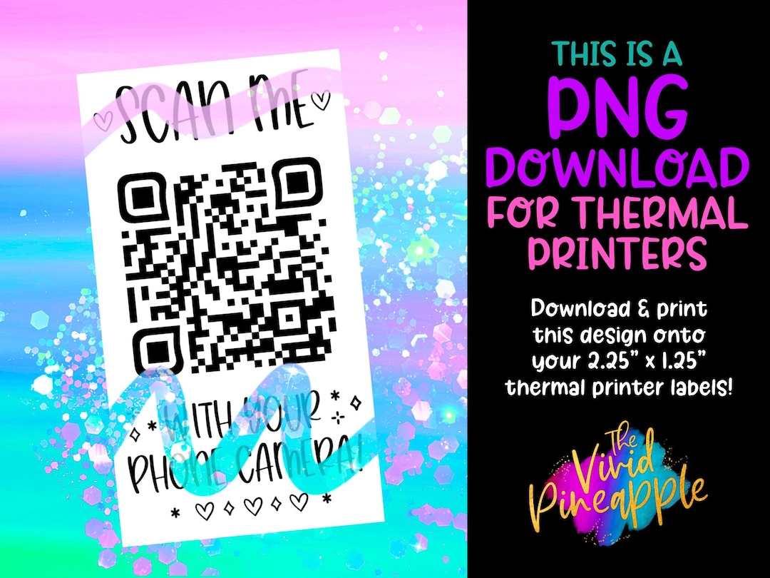 PNG Sticker Download Scan Me QR Code Sticker Thermal Printer Label ...