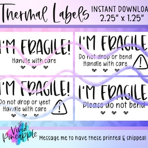 PNG Sticker Download - Fragile Handle With Care - Thermal Printer Label ...