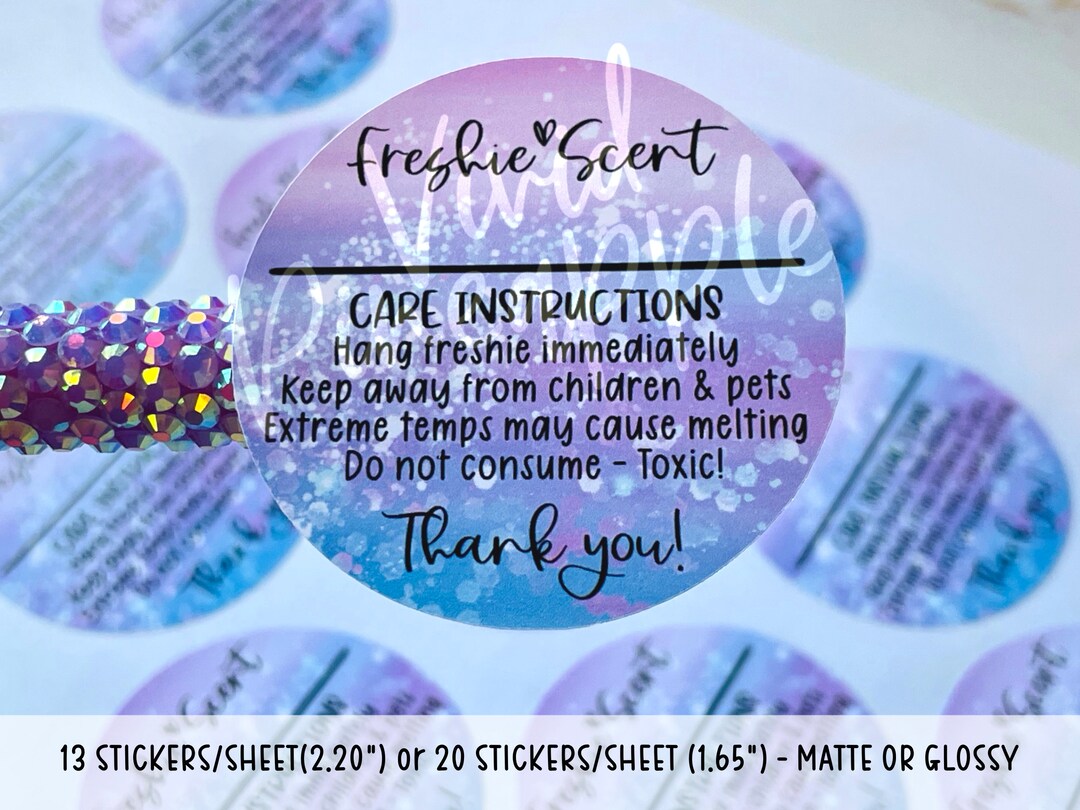 Round Freshie Care Stickers * Small Business Stickers * Smellies ...