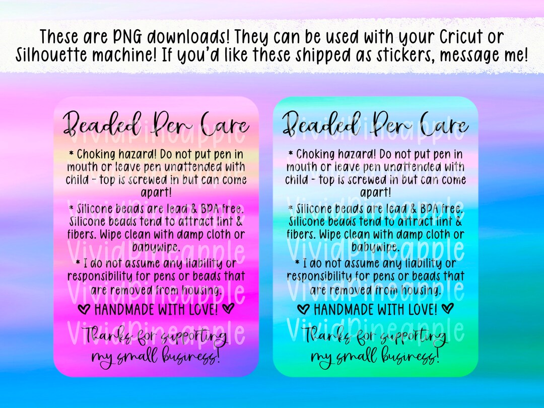 PNG Sticker Download - Silicone Bead Pen Care Instructions - Small ...