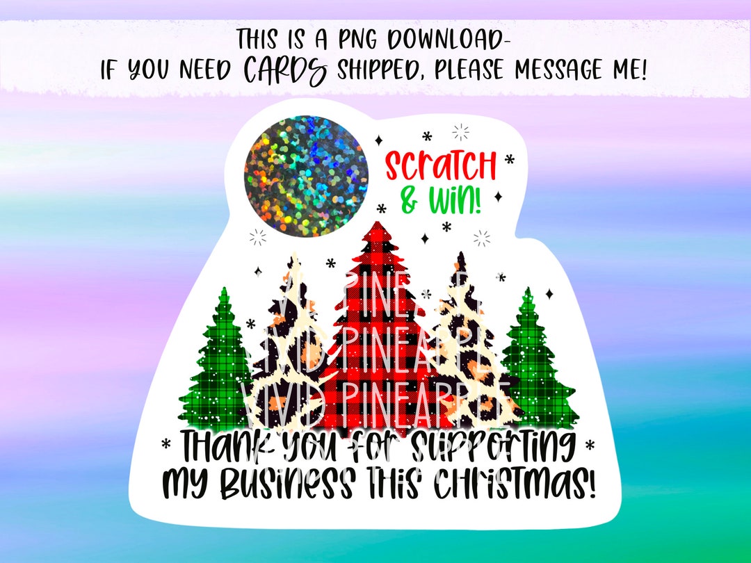 PNG Card Download - Christmas Tree Scratch to Win Card Design - Scratch ...
