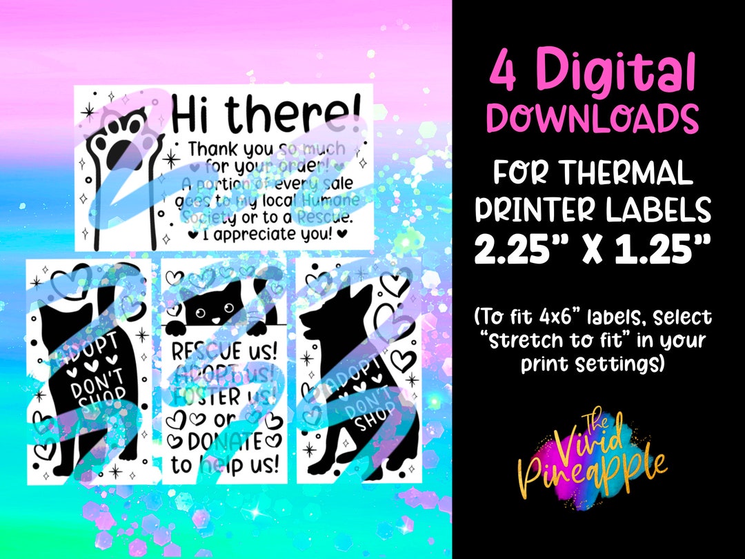 PNG Thermal Printer Label Downloads - Adopt Don’t Shop - Rescue Adopt ...