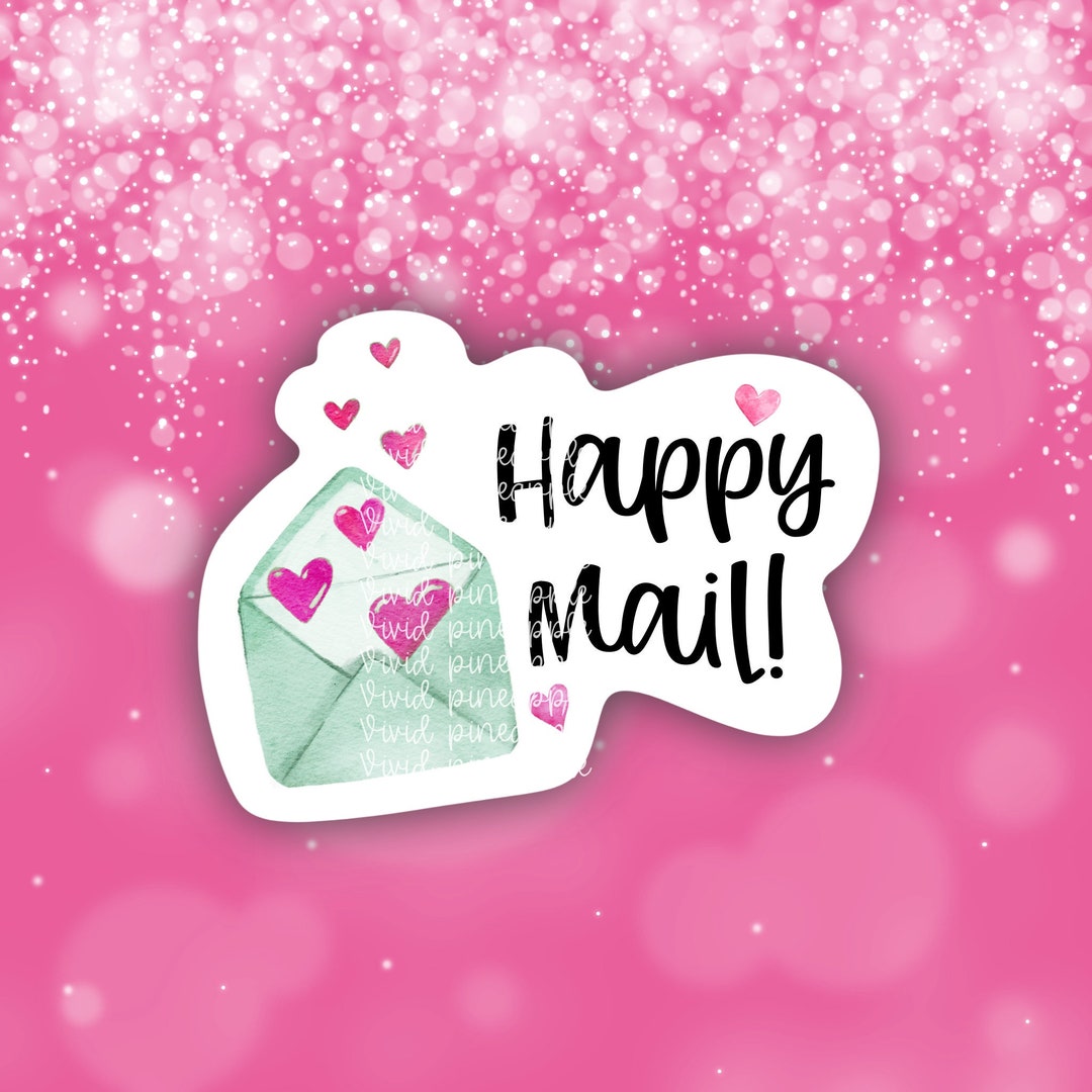 Automatic Download - Happy Mail - Pink Hearts in Envelope - Sticker PNG ...