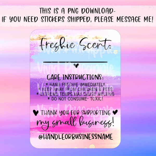 Car Freshie Care Card Svg - Etsy