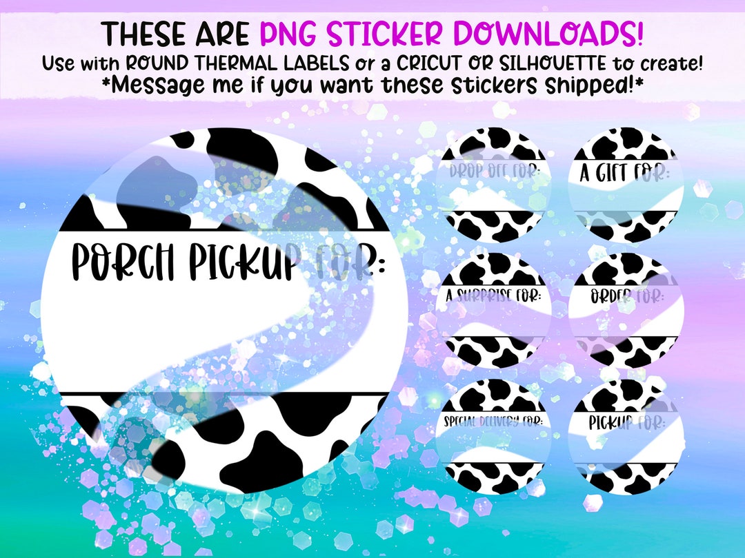 PNG Digital Downloads - Cow Print Stickers - Pickup for - Surprise for ...