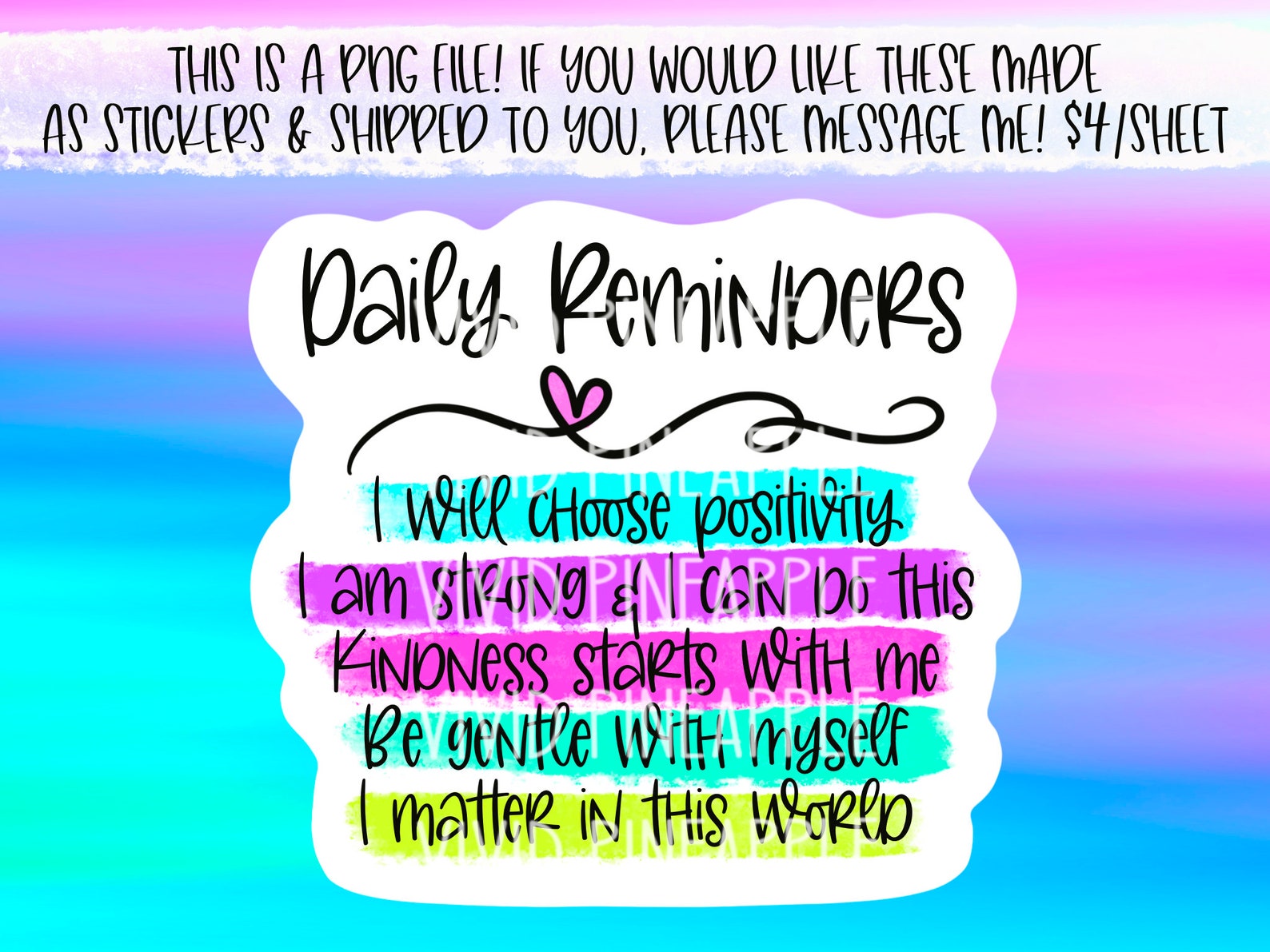 PNG Sticker Download Daily Reminders Affirmations - Etsy