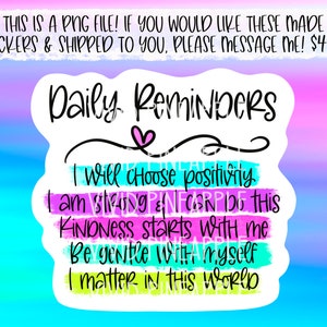 PNG Sticker Download - Daily Reminders - Affirmations - Positivity ...