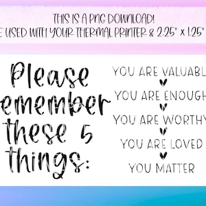 PNG Sticker Download Please Remember These 5 Things thermal | Etsy