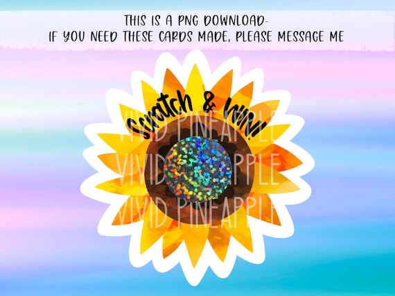 PNG Download Scratch & Win Card Design Sunflower Scratch - Etsy
