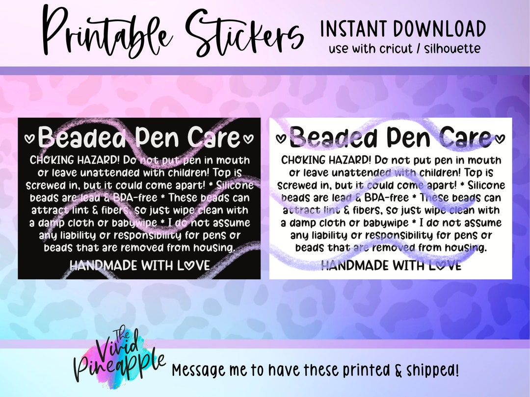 PNG Sticker Download - Silicone Beaded Pen Care Instructions - Small ...