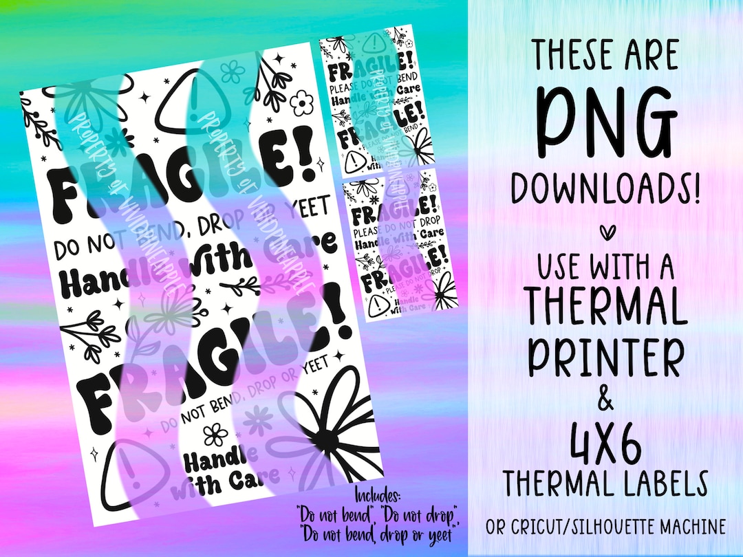 PNG Thermal Sticker Download - Fragile Sticker - Thermal Printer Label ...