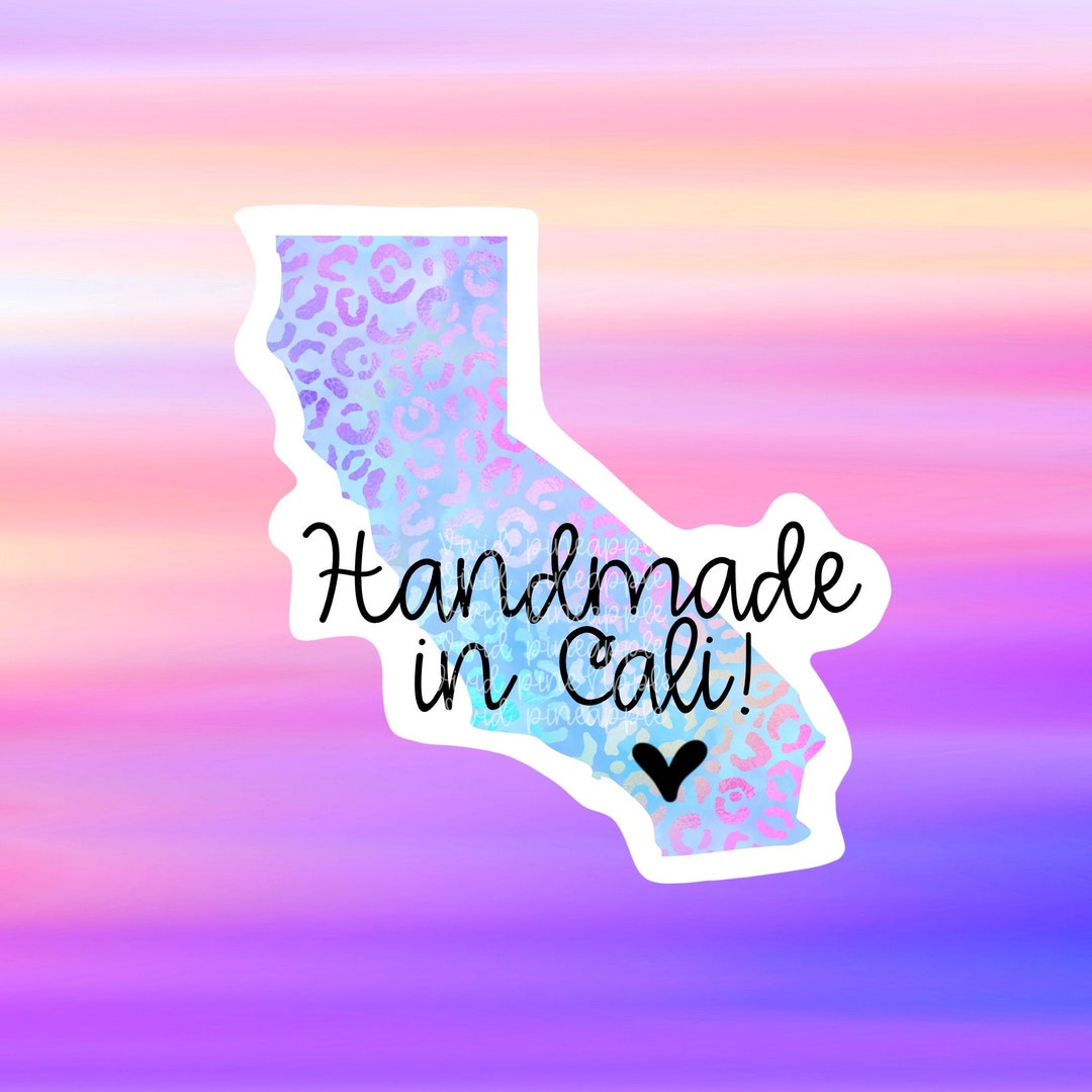 PNG Sticker Download Handmade in Cali Animal Print Small - Etsy