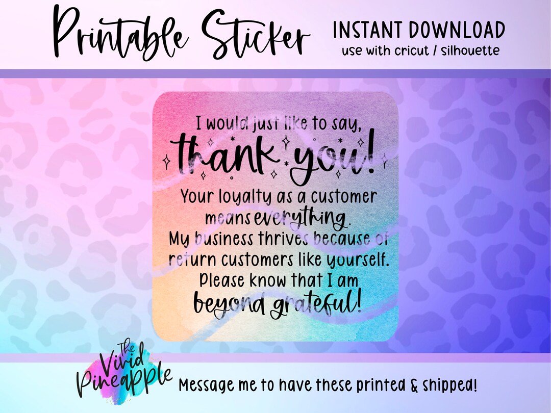 PNG Sticker Download - Loyal Customers - Thank You Sticker - Small ...