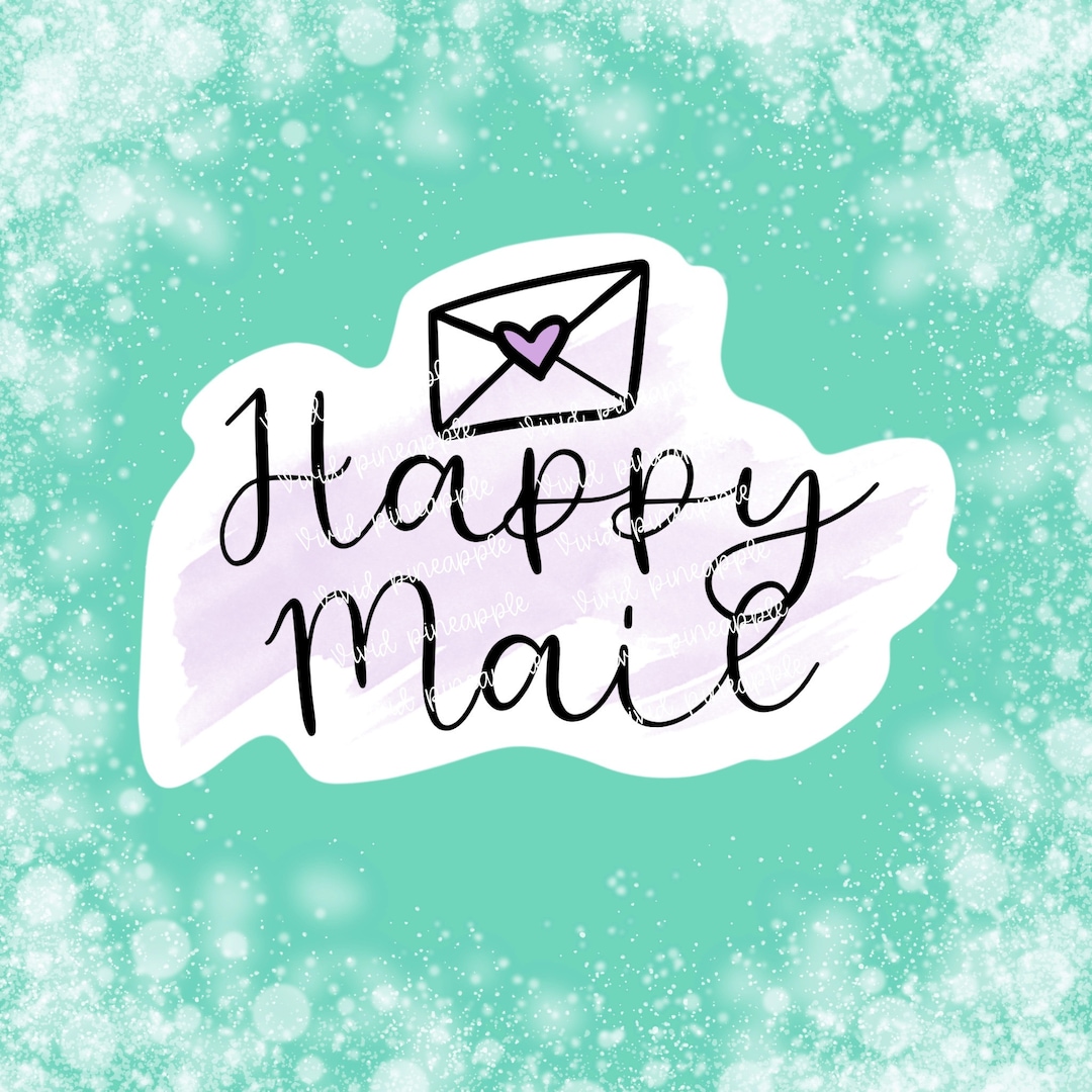 Automatic Download - Happy Mail - Script Watercolor & Heart Envelope ...