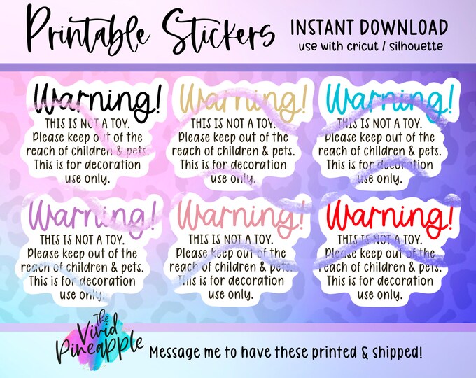 Warning Not a Toy Decal - Etsy