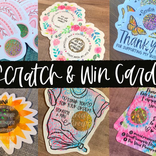Watercolor Scratch off Cards Business Scratch Offs Thank | Etsy