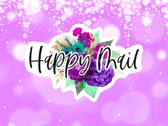 Stickers PNG Downloads Happy Mail Peacock Feathers - Etsy