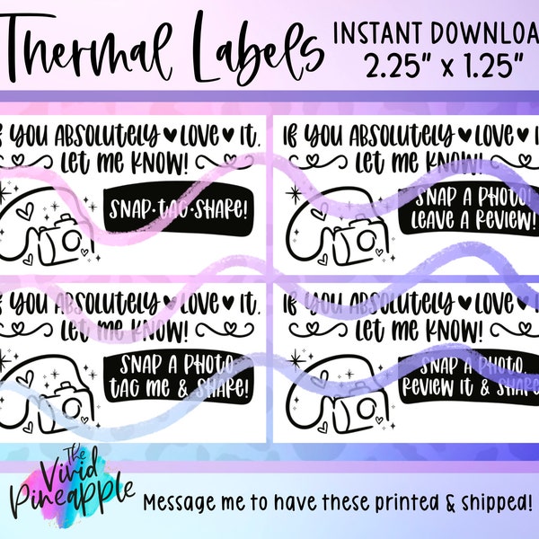 Thermal Label Designs Leave a Review - Etsy