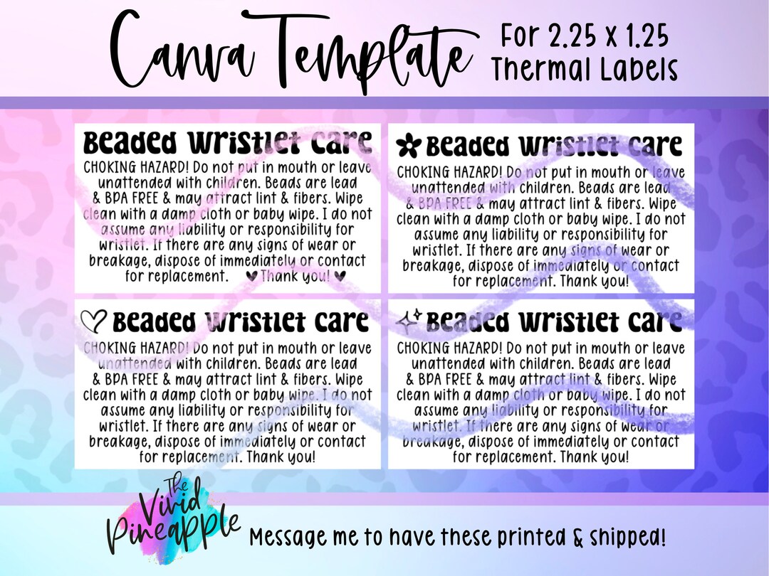 Editable Canva Template & PNG Beaded Wristlet Care Beaded Key Fob Care ...