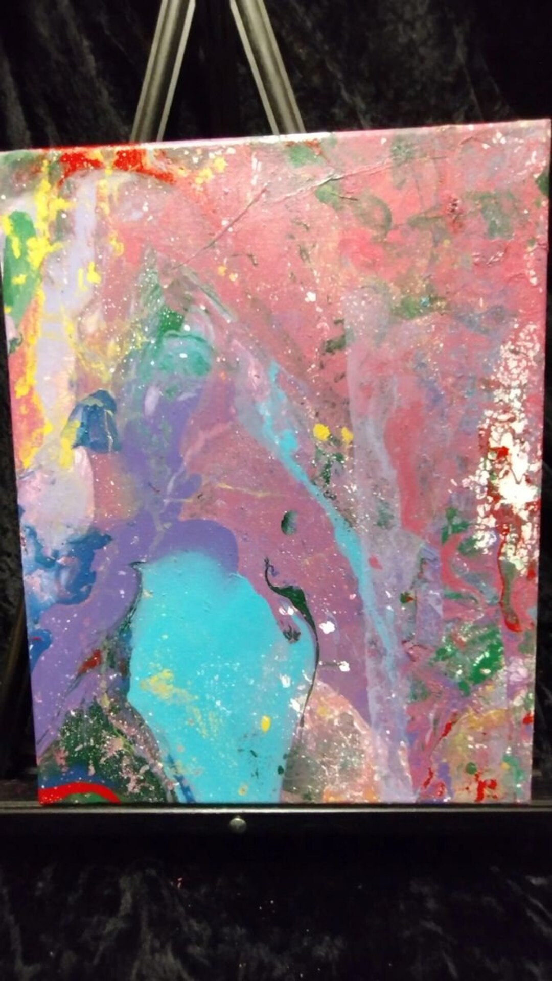 Emily's Aqua Spray Paint Canvas Art (14x11 In) - Etsy