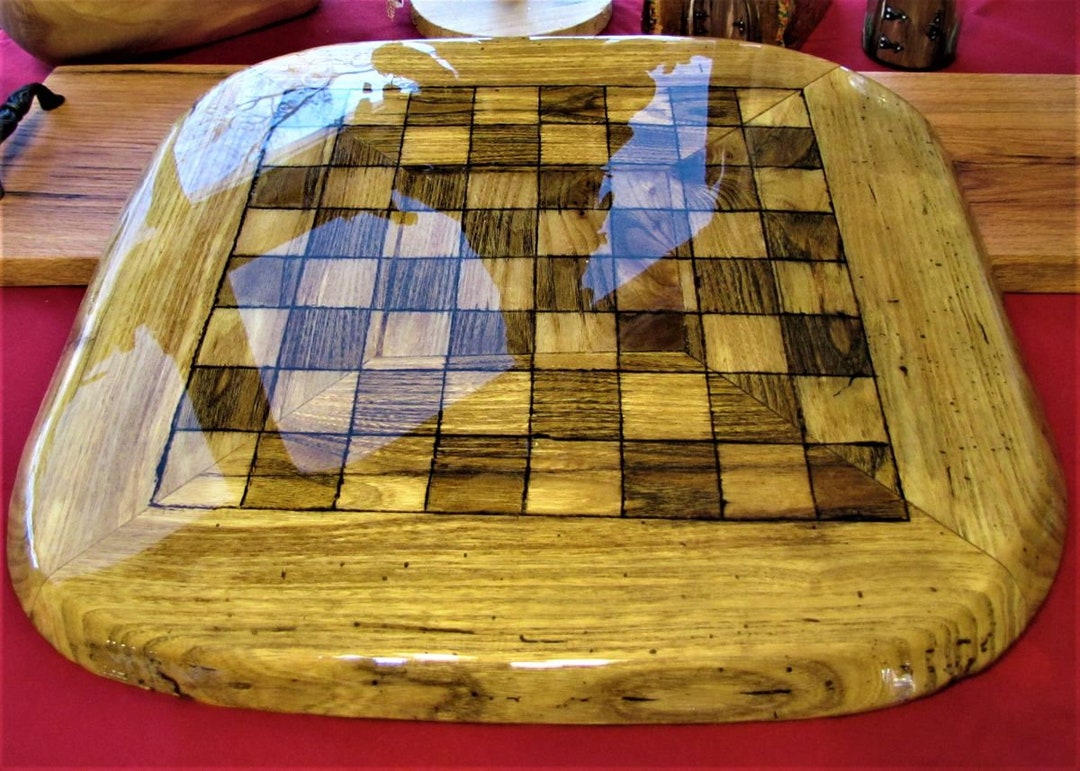 Rustic Oak Chess Board Shows off the Beauty of the Wood Grain - Etsy