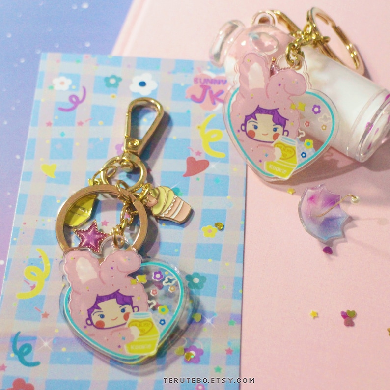 JUNGKOOK Keychain / Bts Acrylic Key Ring Bunny Kookie for - Etsy