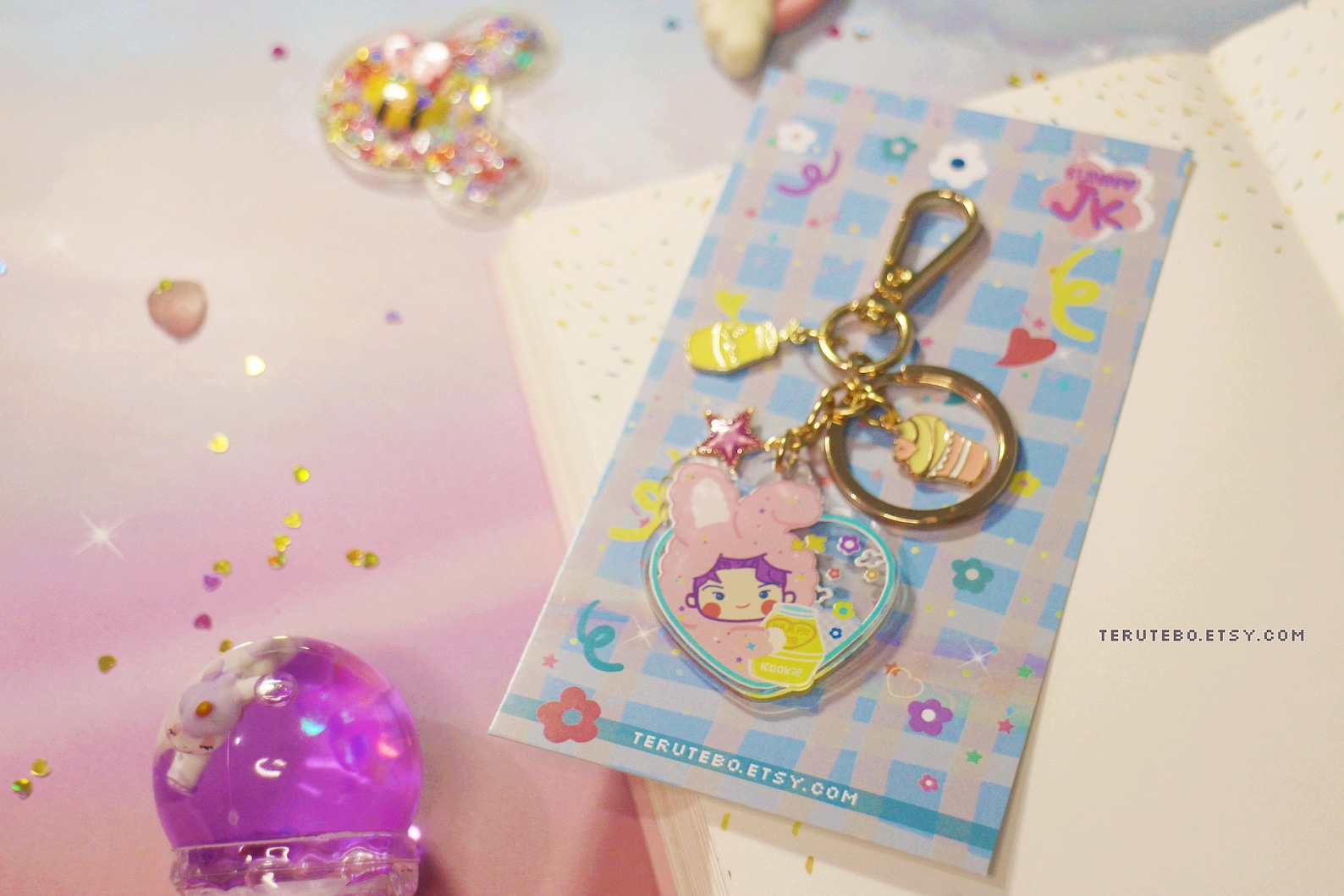 JUNGKOOK Keychain / Bts Acrylic Key Ring Bunny Kookie for - Etsy