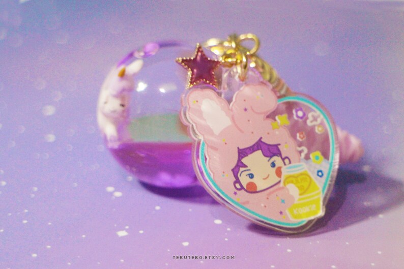 JUNGKOOK Keychain / Bts Acrylic Key Ring Bunny Kookie for - Etsy