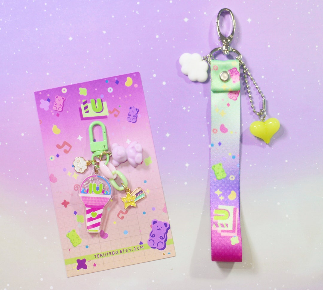 IU Lightstick Keychain, Uaena Kpop Enamel Charm With Lanyard - Etsy