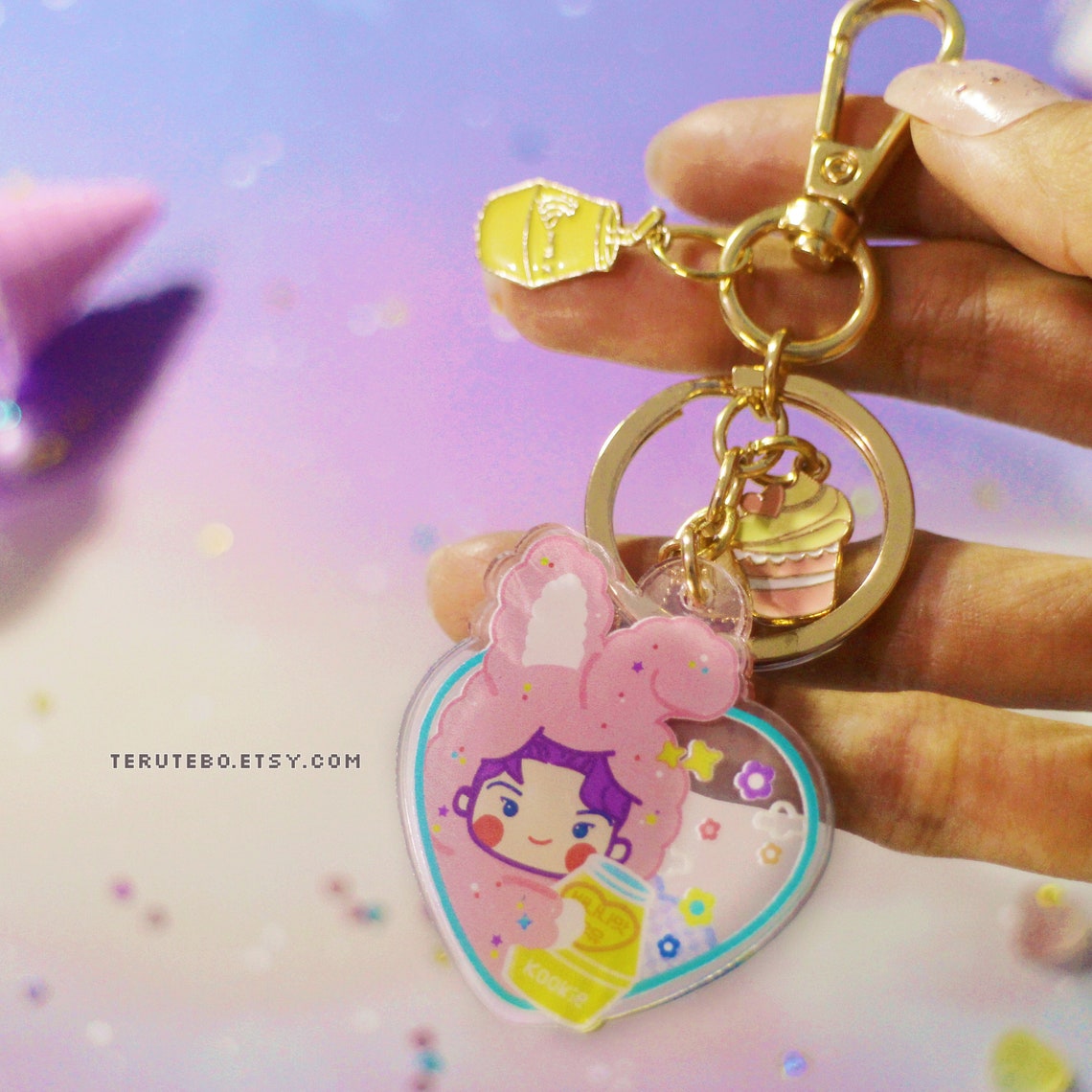 JUNGKOOK Keychain / Bts Acrylic Key Ring Bunny Kookie for - Etsy