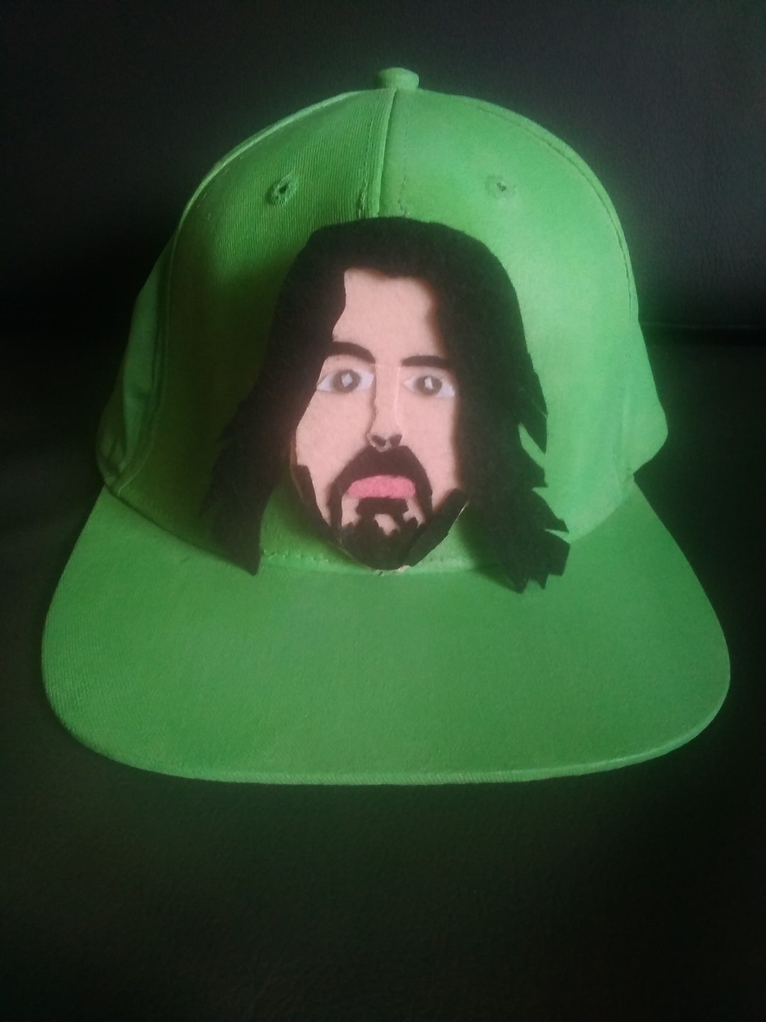 Foo Fighters, Dave Grohl, Unofficial Hand Painted Green Snapback ...