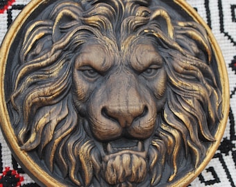 Carved lion head | Etsy