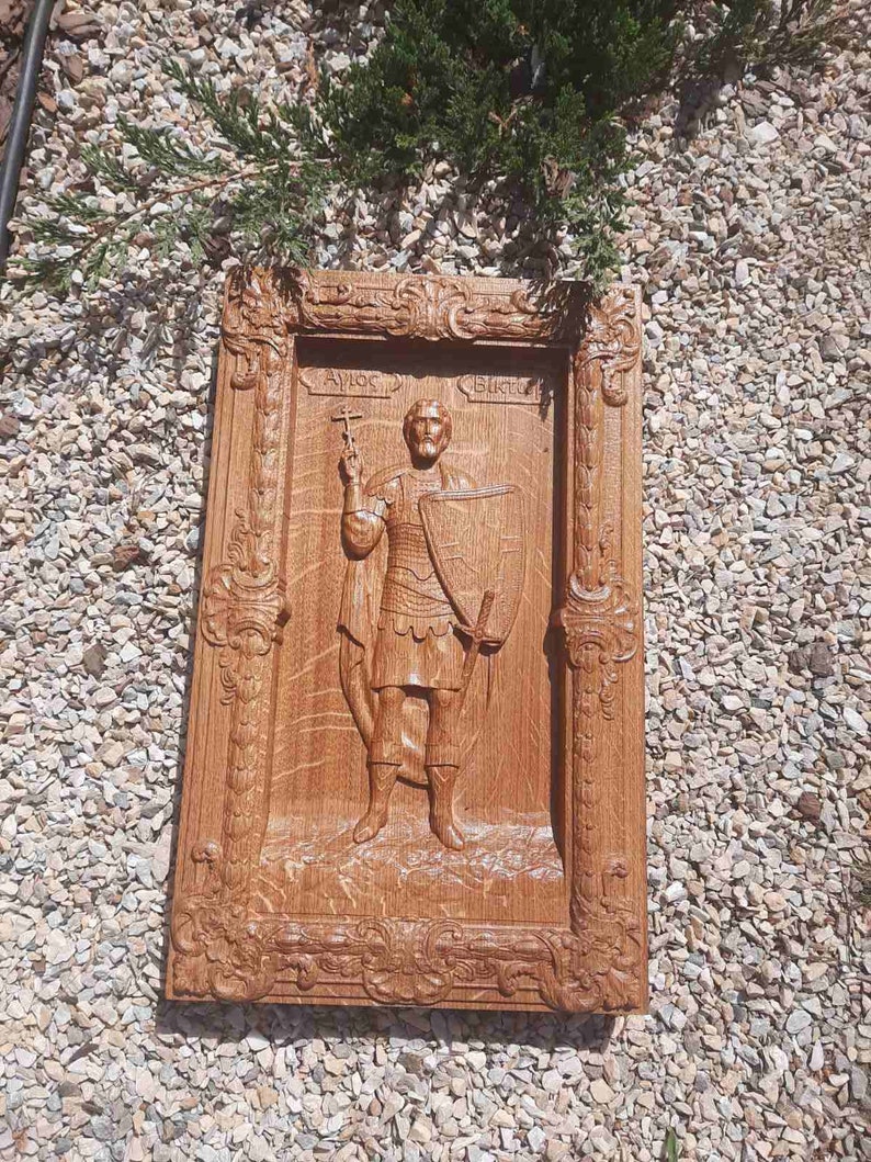 Saint Victor Wood Carving, Religious Icon, Personalized Gift - Etsy