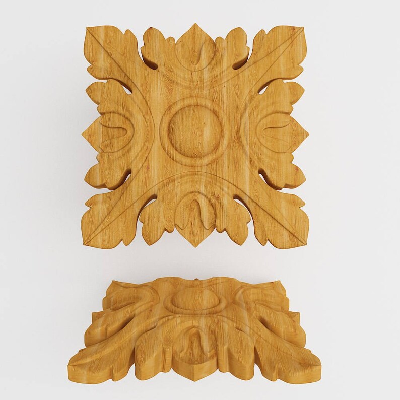 Wood Appliques Onlay Furniture Wood Carved Rosettes Applique - Etsy