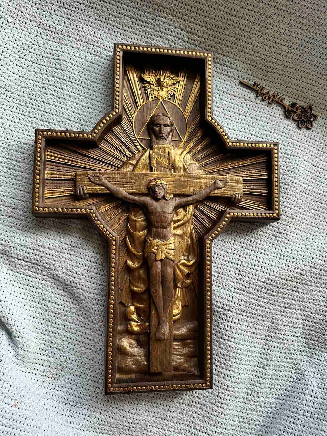 The Holy Trinity in the Cross - All Sizes- Religious Wooden Decorative ...